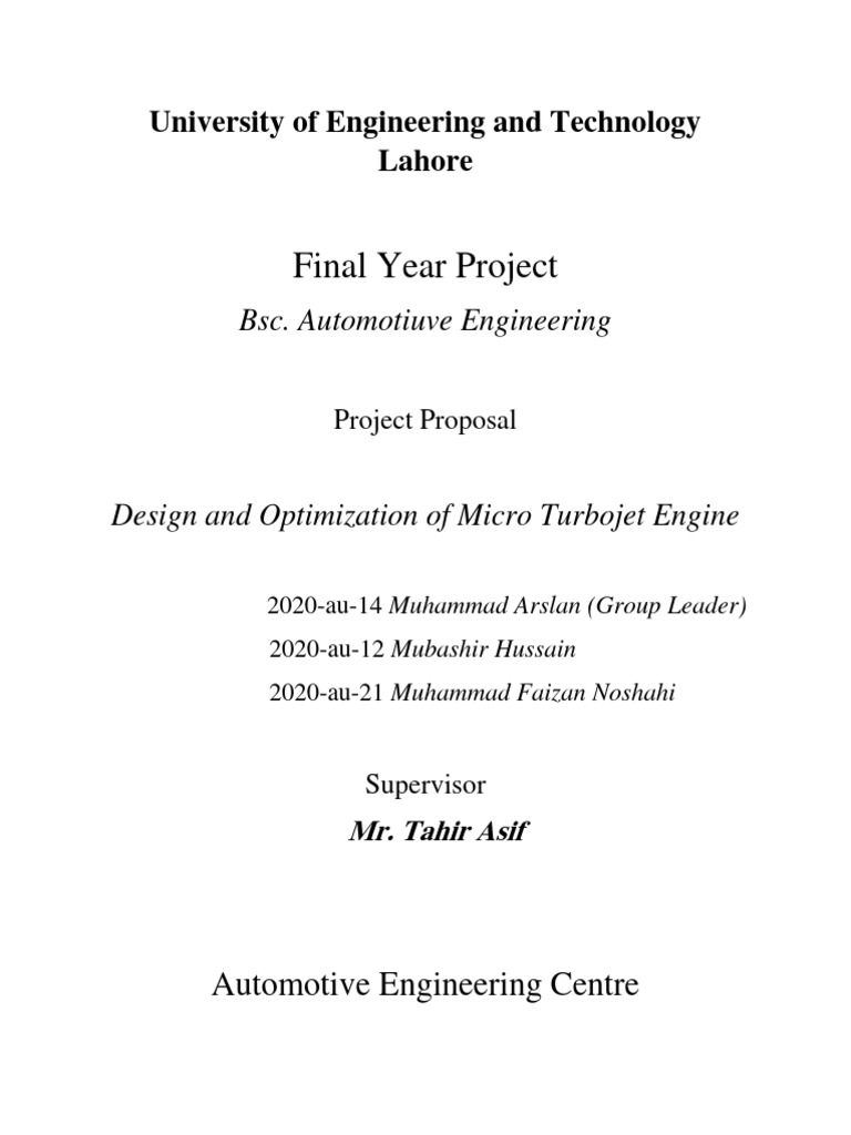 Proposal | PDF | Jet Engine | Gas Turbine