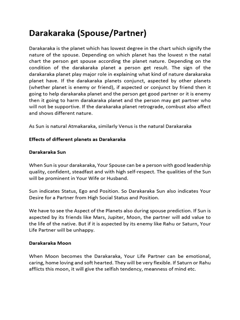Darakaraka | Download Free PDF | Planets In Astrology | Planets