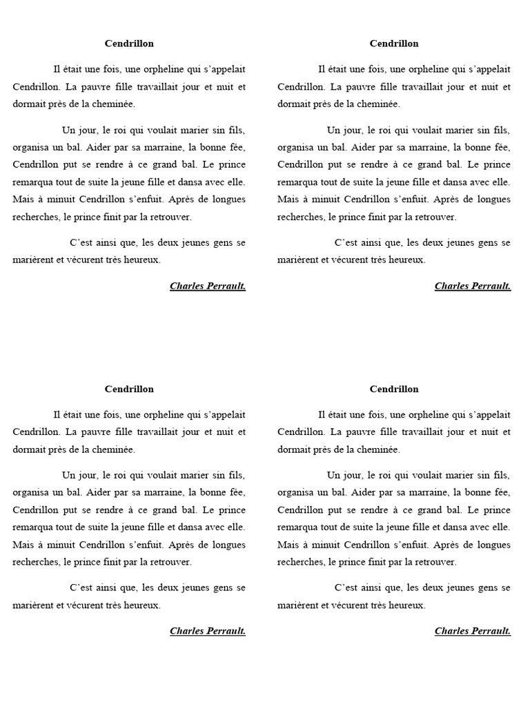 Cendrillon de Charles Perrault | PDF | Cendrillon | Charles Perrault
