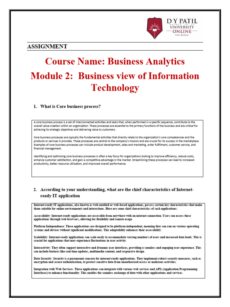 Assignment Mod 2 Business View of Information Technology | PDF | Cloud Computing | World Wide Web