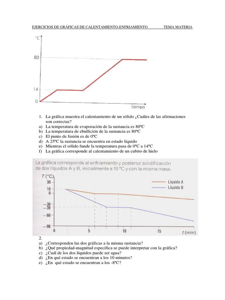 Ejercicios de Gráficas de Calentamiento | PDF