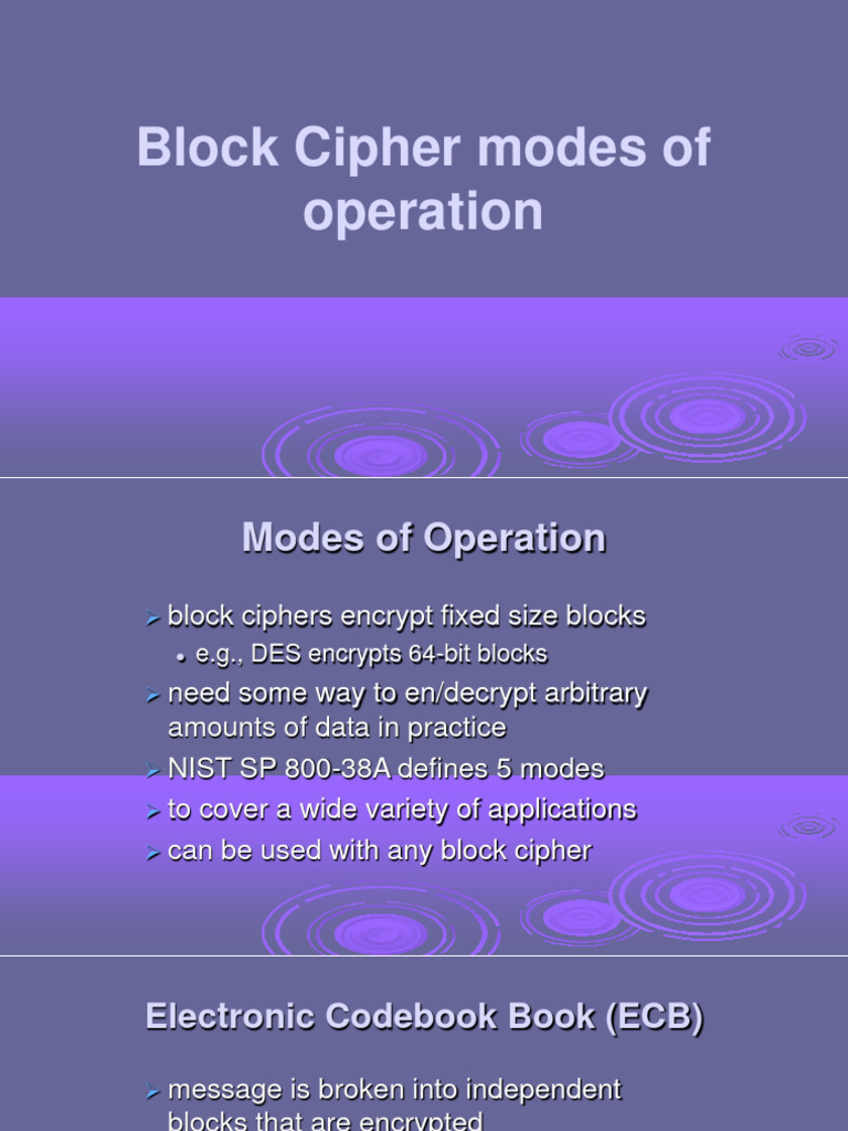Block Cipher Modes of Operation | PDF | Information Age | Telecommunications