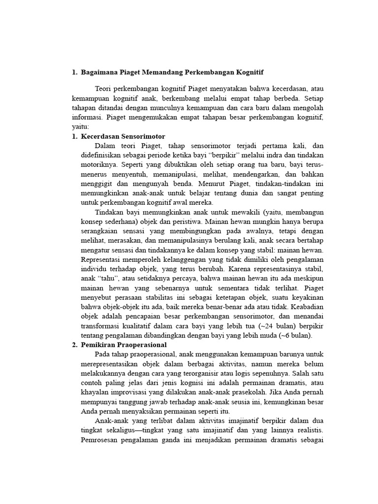 How Did Piaget View Cognitive Development | PDF