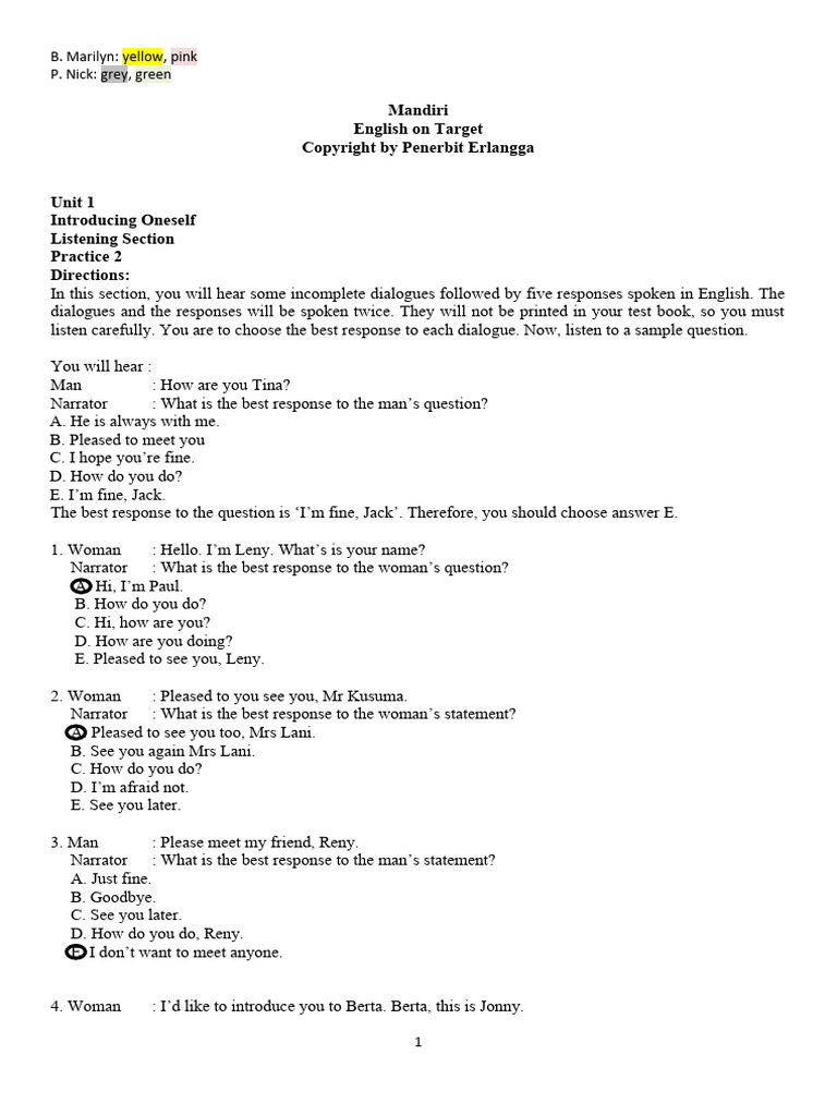 Listening Script Unit 1 Introduction (HAMDAN) | PDF | Foods | Food And ...