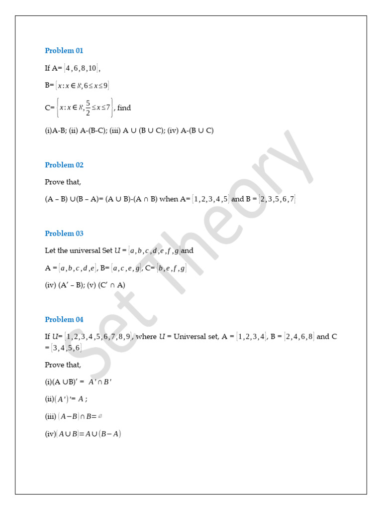 Set Theory | PDF | Science