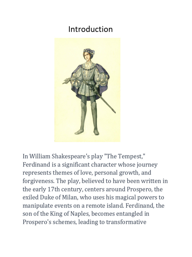 English Literature (Life Sketch of Ferdinand) | PDF | The Tempest