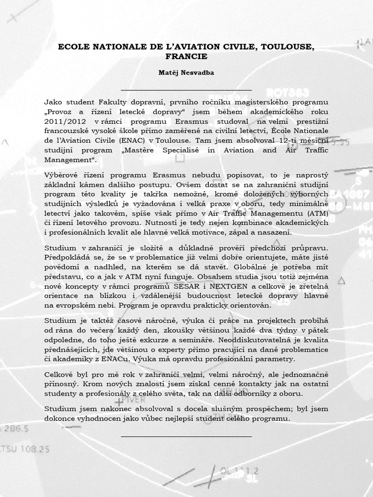 Nesvadba - Studium Na ENAC | PDF