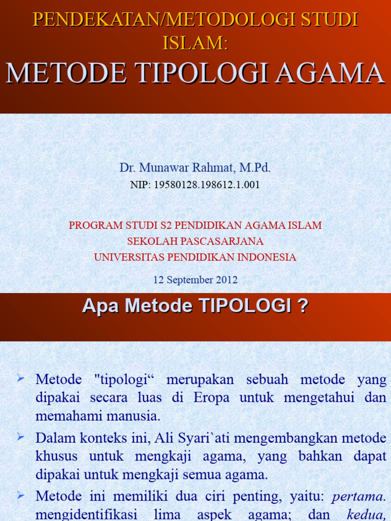 Metode Tipologi dalam Studi Agama | PDF