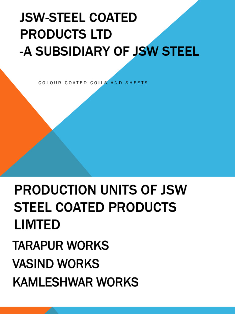 jsw_presentation | PDF | Rolling (Metalworking) | Steel