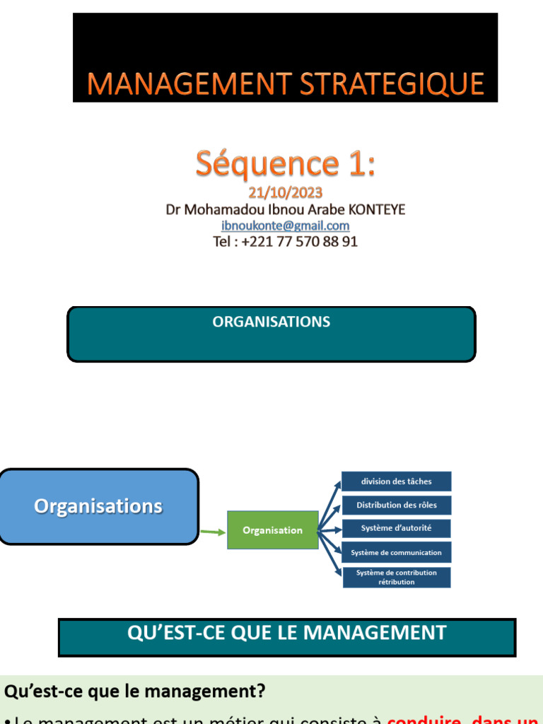 Management Strategique Ecole D'ingenieur Sequence 1 | PDF | Gestion stratégique | Business