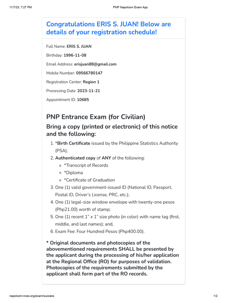 PNP Napolcom Exam App | PDF