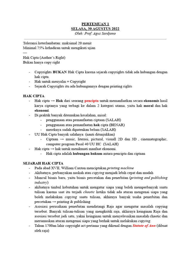 (HC HT) Catatan Kelas Pra-UTS | PDF | Politik | Kajian Bahasa Asing