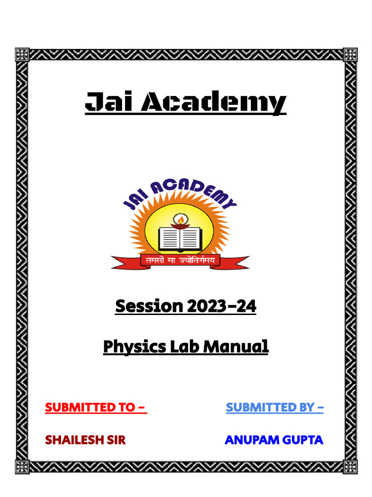 Physics Project Class 12th 'E' Anupam Gupta | PDF | Refraction ... Physics Project Class 12th 'E' Anupam Gupta | PDF | Refraction ...