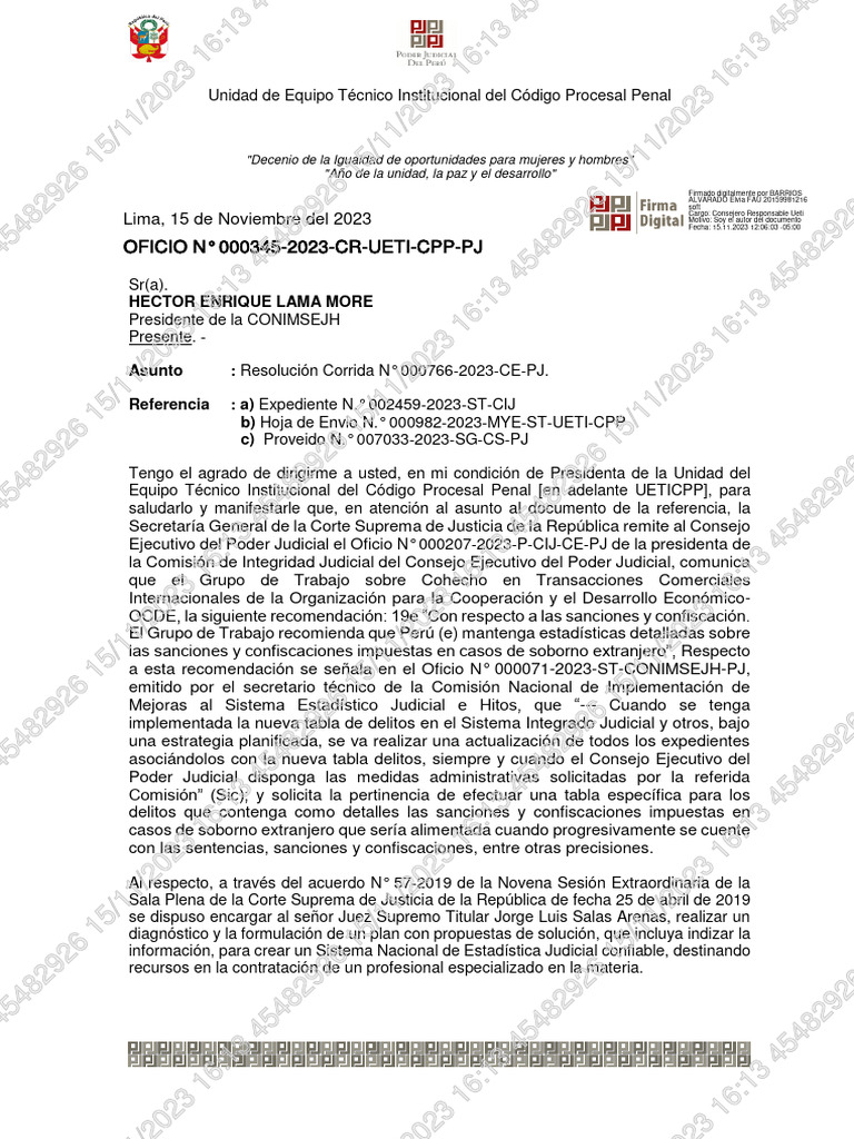 OFICIO-000345-2023-CR-UETI-CPP | PDF | Justicia | Crimen y violencia