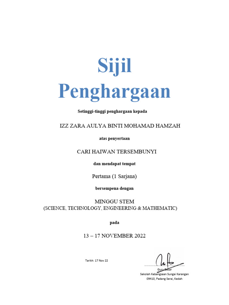 Sijil Stem Sains No Sign | PDF