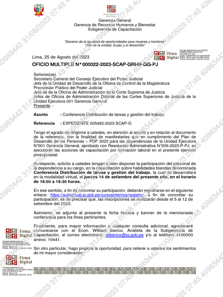 Oficio Multiple-000022-2023-Scap-Grhb-Gg | PDF | Gobierno