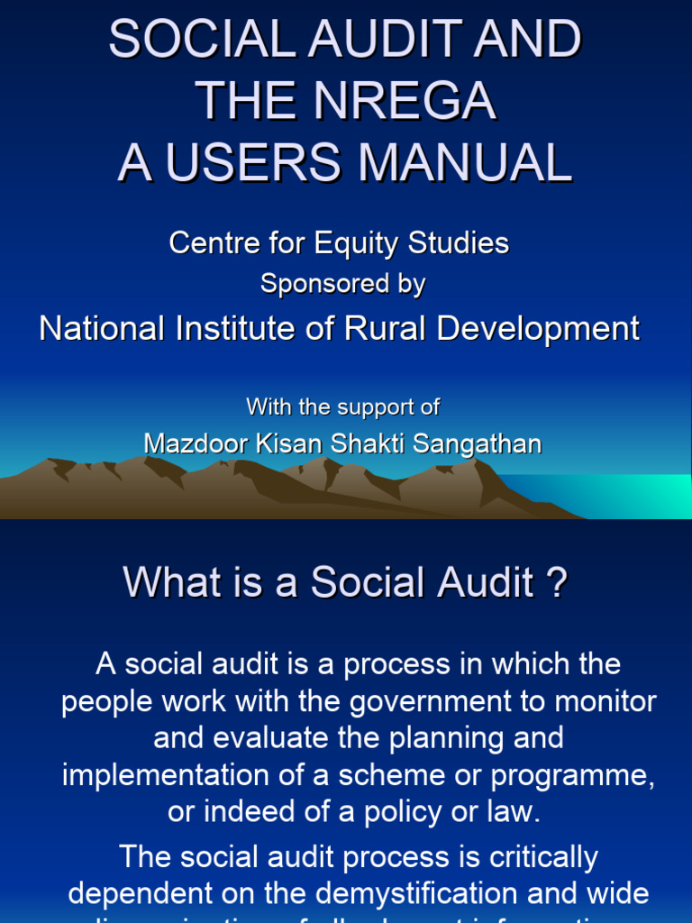 MNREGA Social Audit | PDF | Audit | Business MNREGA Social Audit | PDF | Audit | Business