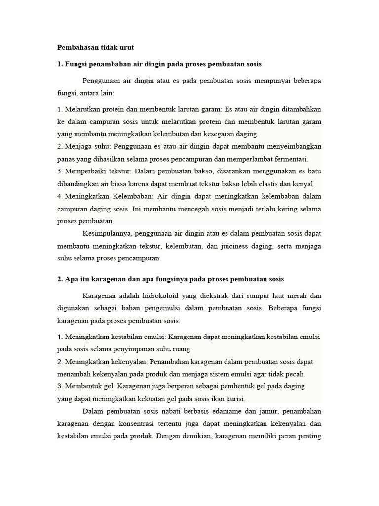 Coretan Laprak Sosis | PDF