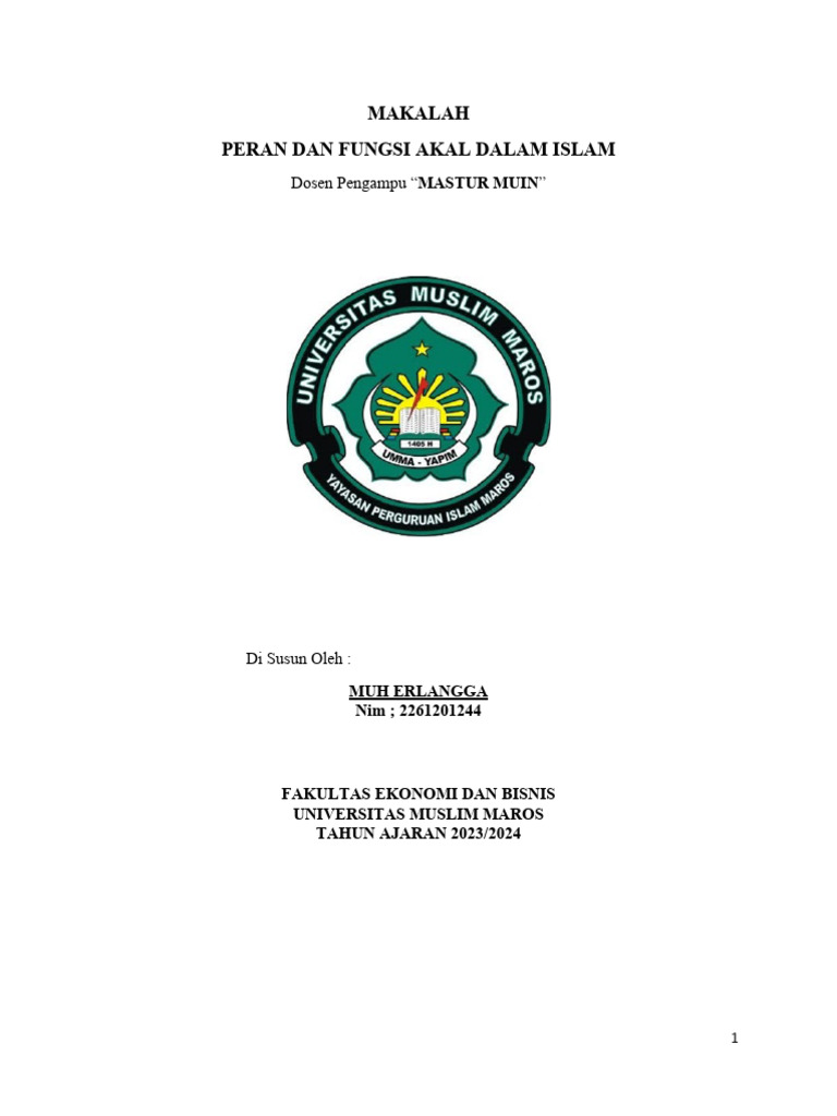 Peran dan Fungsi Akal dalam Islam | PDF