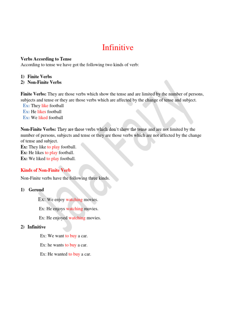 Infinitive | PDF | Verb | Language Mechanics
