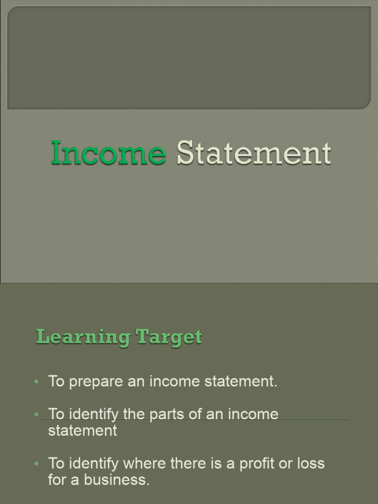 Income-Statement-ppt | PDF | Cost Of Goods Sold | Expense