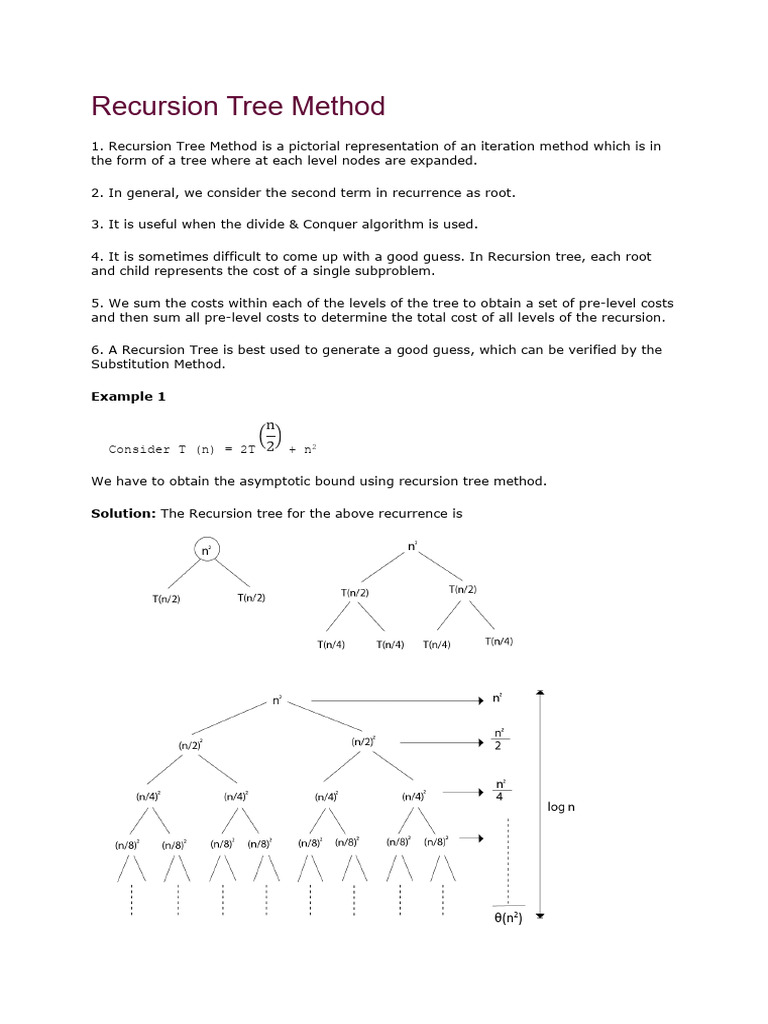Chapter 2 - Asymptotic Notation (Recursion Tree) | PDF