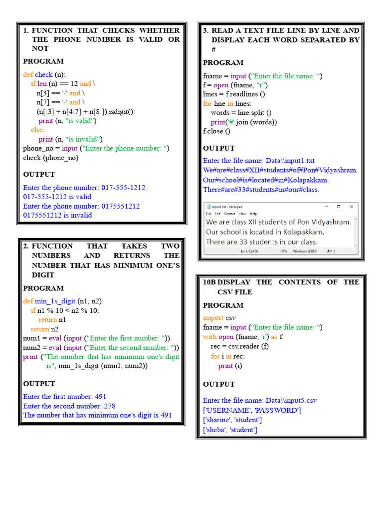 XII CS Record (Programs) | PDF | Computing | Software XII CS Record (Programs) | PDF | Computing | Software