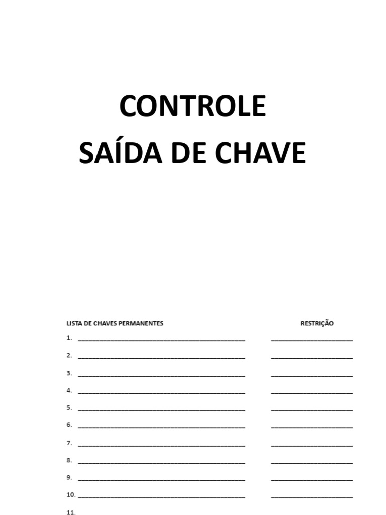 Controle de Saída de Chaves | PDF
