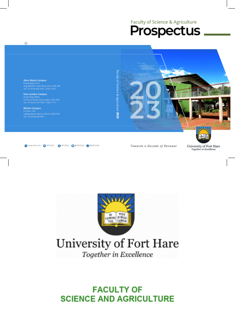 Science & Agriculture Prospectus | PDF | Academic Degree | Bachelor's Degree