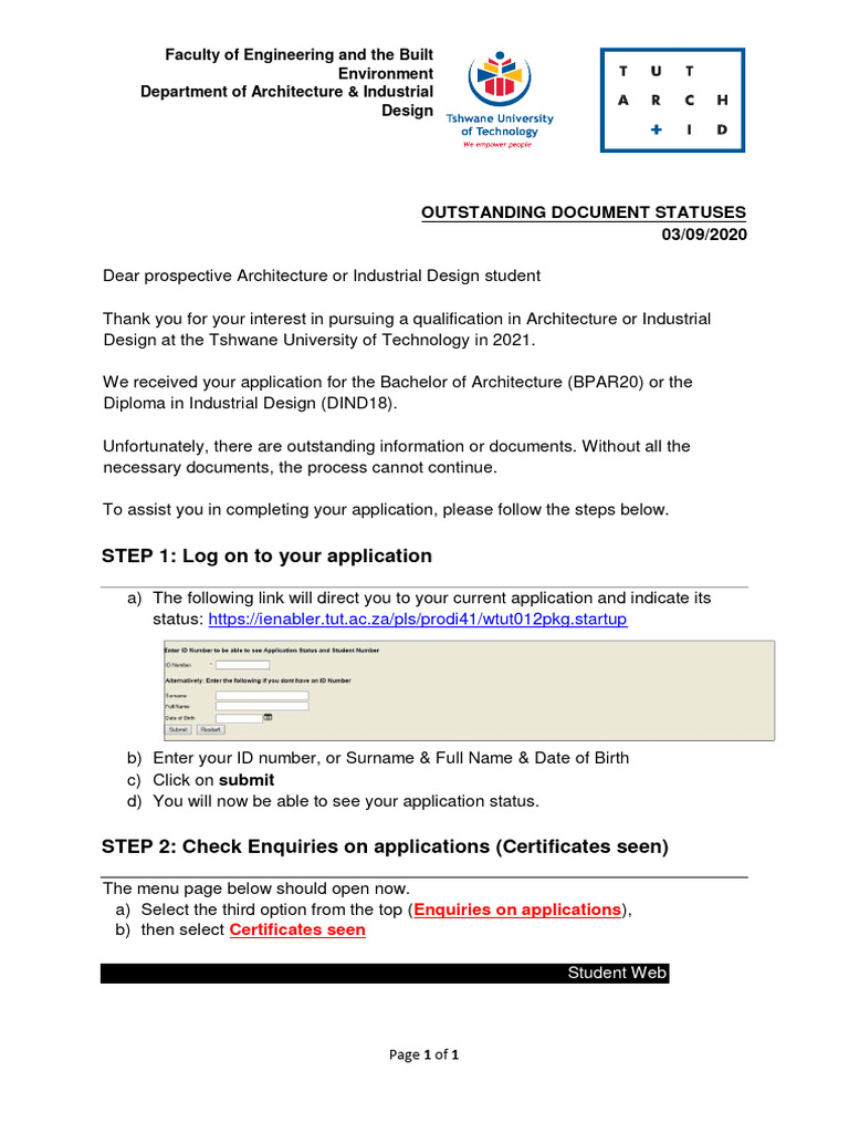 Outstanding Documents Instruction Letter | PDF | World Wide Web ...
