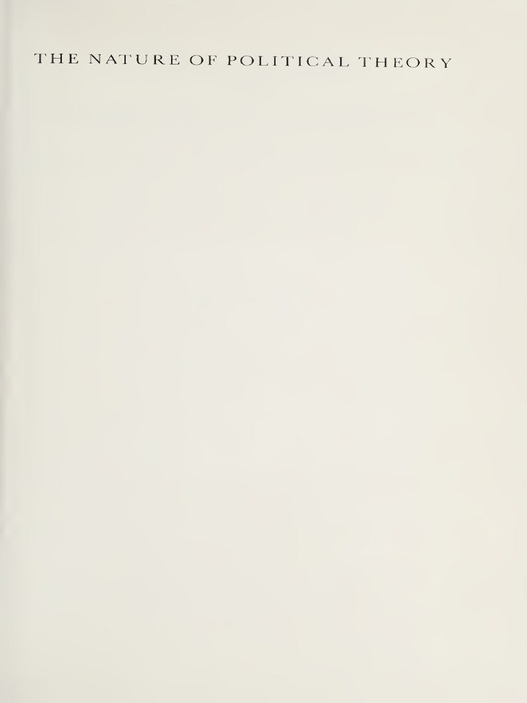 The Nature of Political Theory (David Miller Larry Siedentop [Editors ...