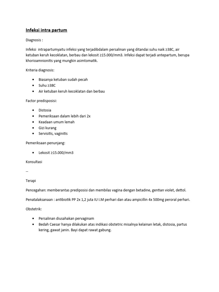 SPM Infeksi Intra Partum | PDF
