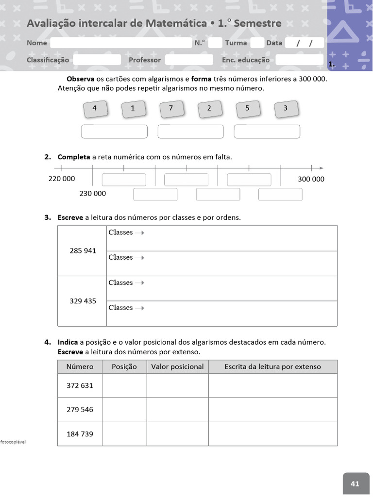 Avaliação Intercalar - 1.º Semestre | PDF | Círculo | Matemática