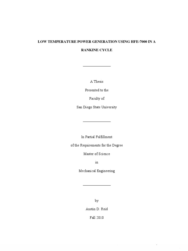 Low Power Rankine Cycle Wit hHFE 7000 | PDF | Water Heating | Heat ...
