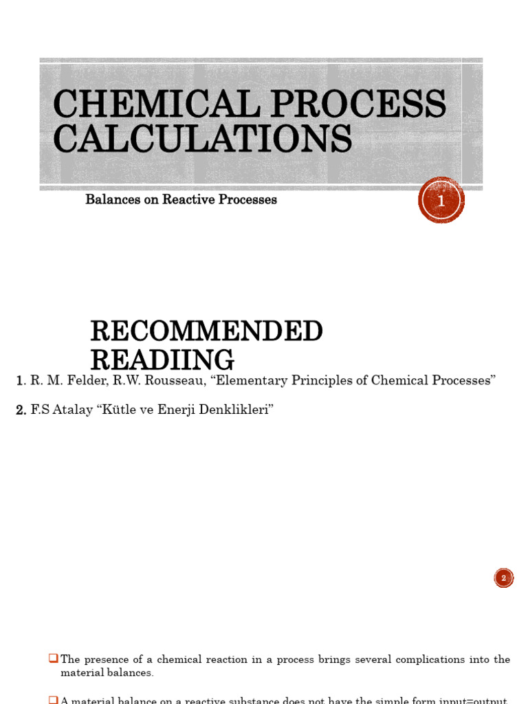 ChE 209 Chemical Process Calculations - L6 | PDF | Stoichiometry | Methanol
