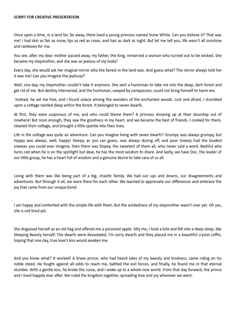 SNOW-WHITE-SCRIPT | PDF | Snow White