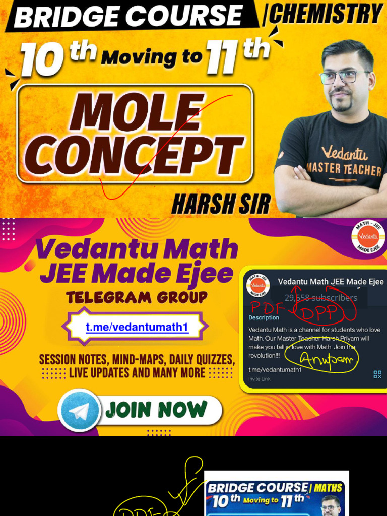 Mole Concept Bridge Course | PDF | Mole (Unit) | Molecules