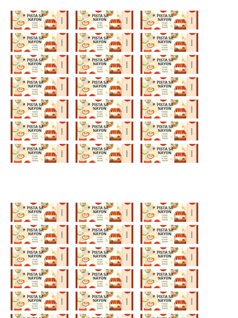 Dinner Food Stub | PDF