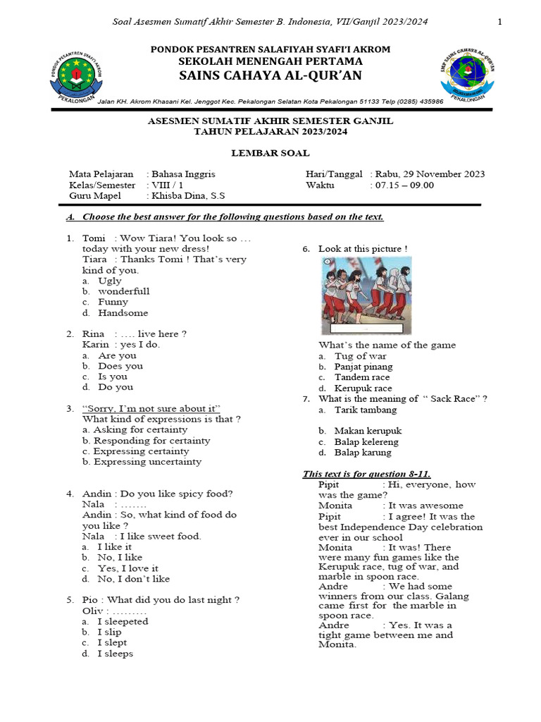 Soal ASAS 8 KUMER | PDF