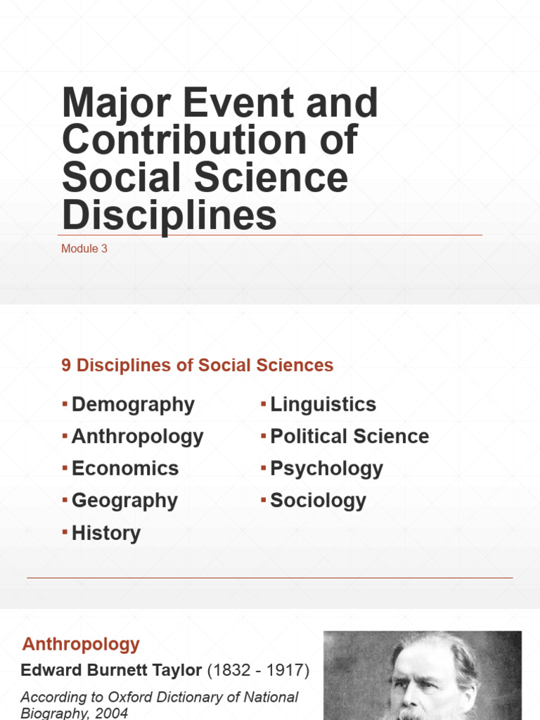 Major Event and Contribution of Social Science Disciplines | PDF ...