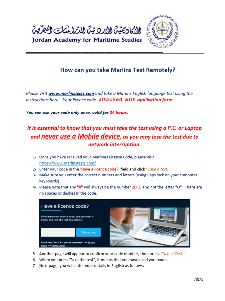 Remote Marlins Test Guide for Seafarers | PDF | Computing