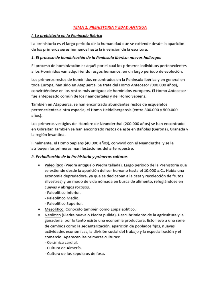 Prehistoria y Edad Antigua en Iberia | PDF