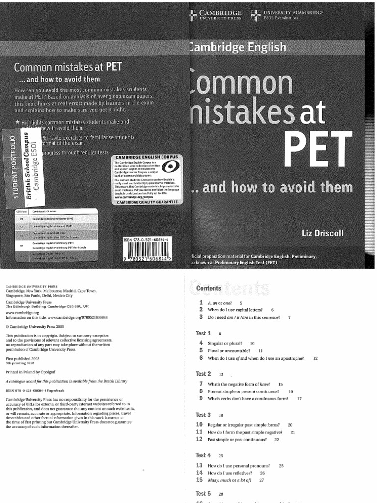 Common Mistakes at PET | PDF