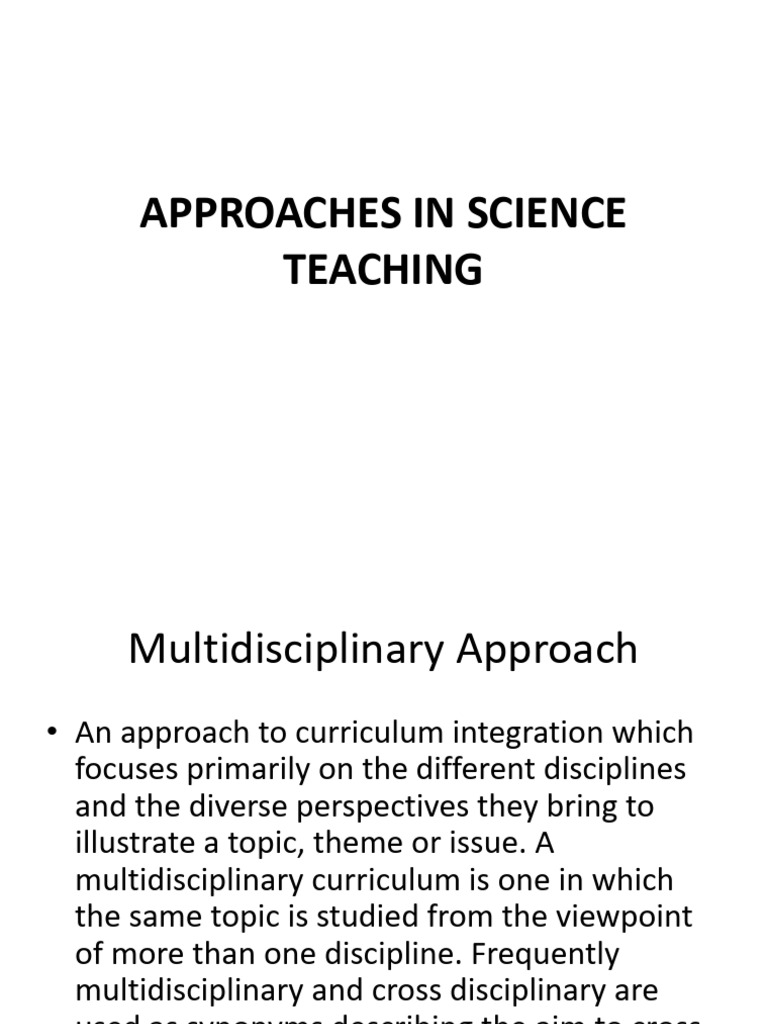 Approaches in Science Teaching | PDF | Interdisciplinarity | Cognitive ...