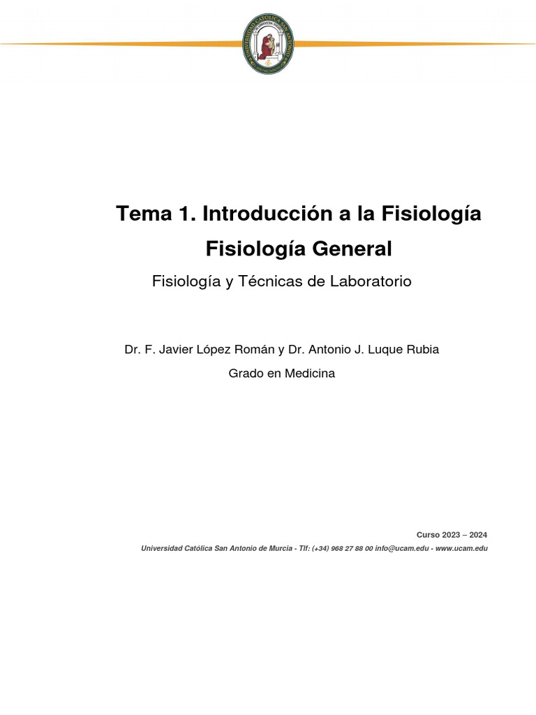 Tema+1 +Introducción+a+la+Fisiología+Apuntes | PDF | Digestión | Riñón