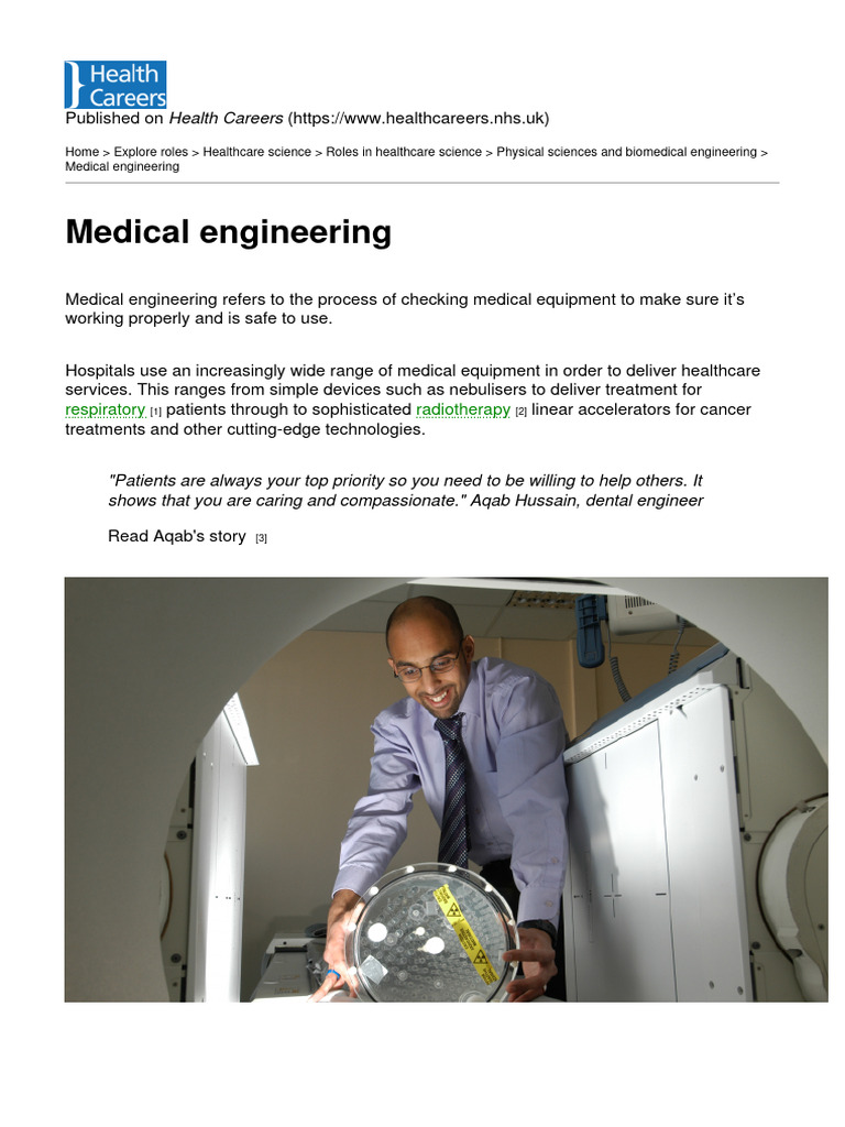 Medical Engineering Careers Guide | PDF | Biomedical Engineering ...