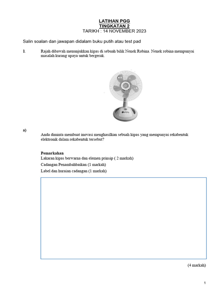 LATIHAN PGG Ting 2 - 14 Nov | PDF
