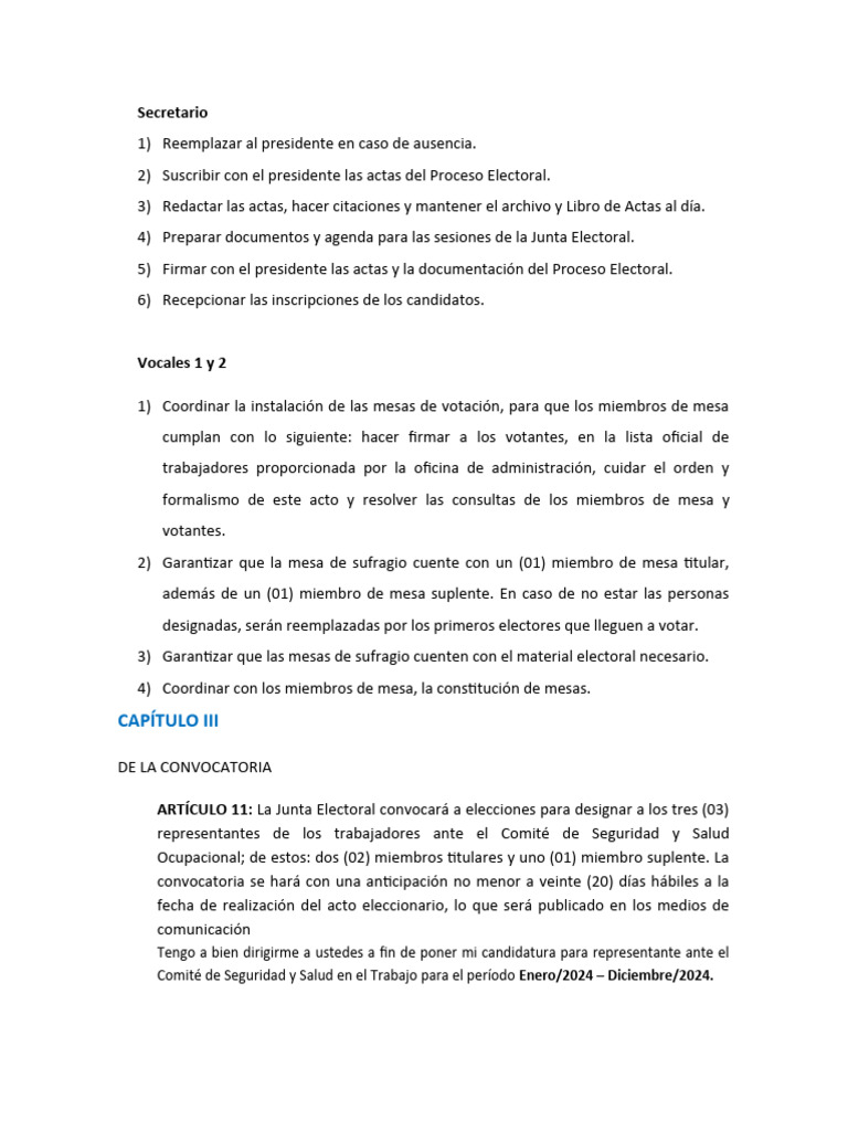 Convocatoria Puntos A Tratar | PDF | Elecciones | Votación