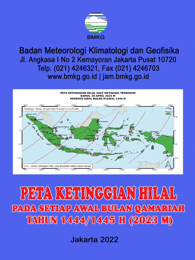 Peta Ketinggian Hilal 2023 | PDF