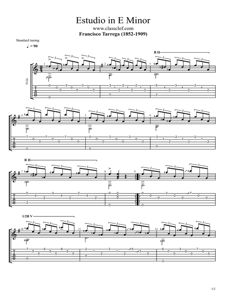 Tarrega Estudio em | PDF